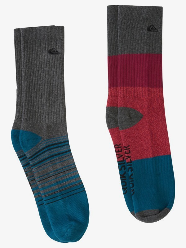 2 Pack Multi Crew Socks 194476687398 | Quiksilver
