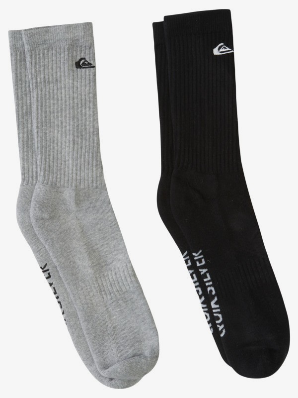 Mens 2 Pack Solid Crew Socks 3613376361230 | Quiksilver