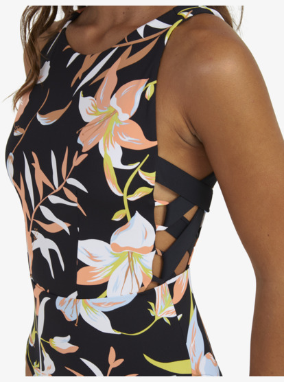 Womens Hibiscus Wave One Piece Swimsuit Roxy