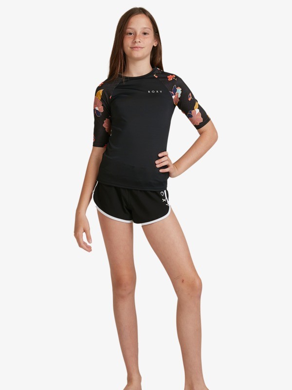 Girls 8 14 Riding Time Short Sleeve Rash Vest Roxy