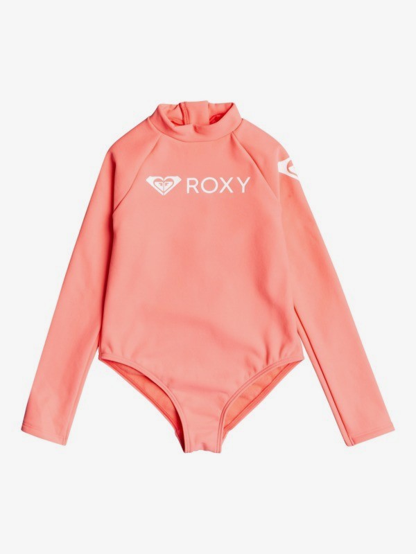 Girls 2-7 Heater Long Sleeve UPF 50 One Piece Zip-Up Rash Vest | Roxy